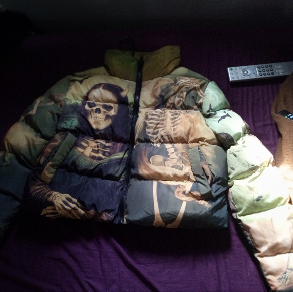 Dolls Kill | Jackets & Coats | Skeleton Portrait Puffer Jacket Dolls ...